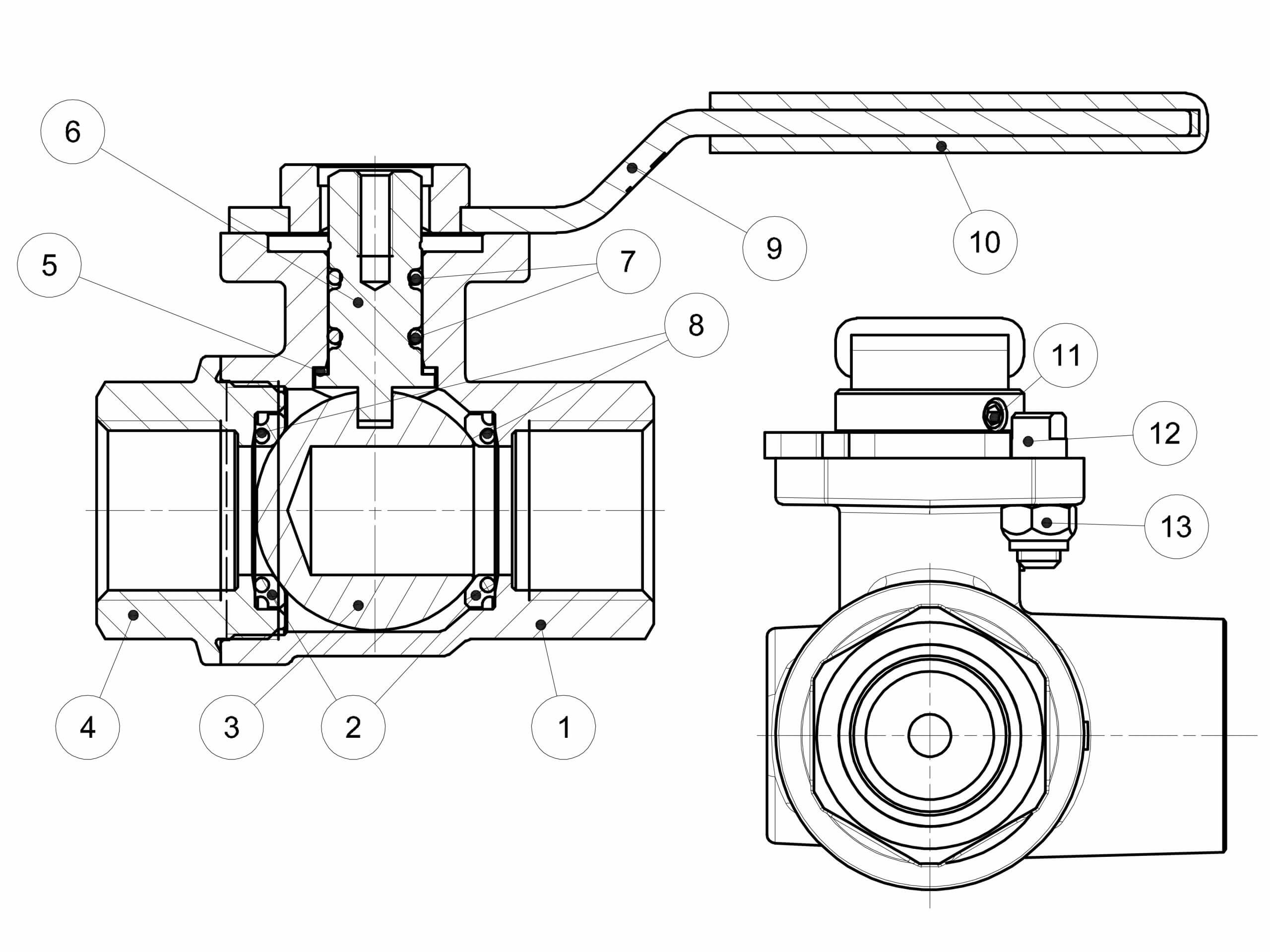 1/2" - 1" Brass nickel plated Ball valves | 3 way Ball valves s.7600L 3 ...