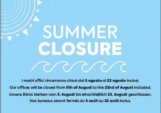 Headquarters summer closure - august 2022 | BONOMI Industries